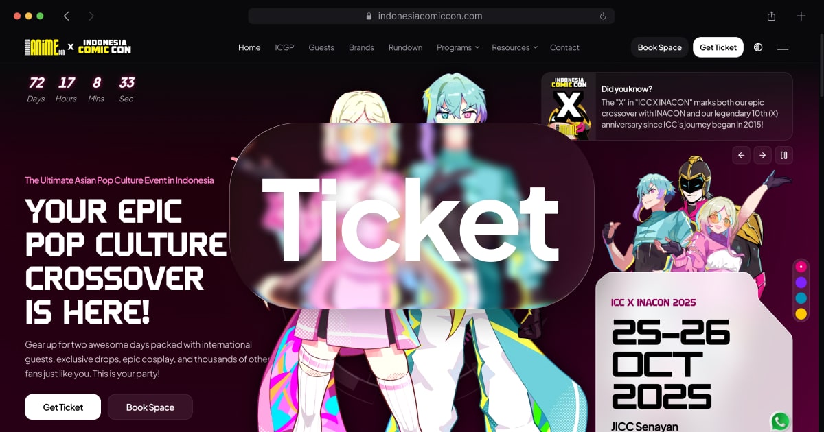 Get Your Ticket · Indonesia Anime Con (INACON)